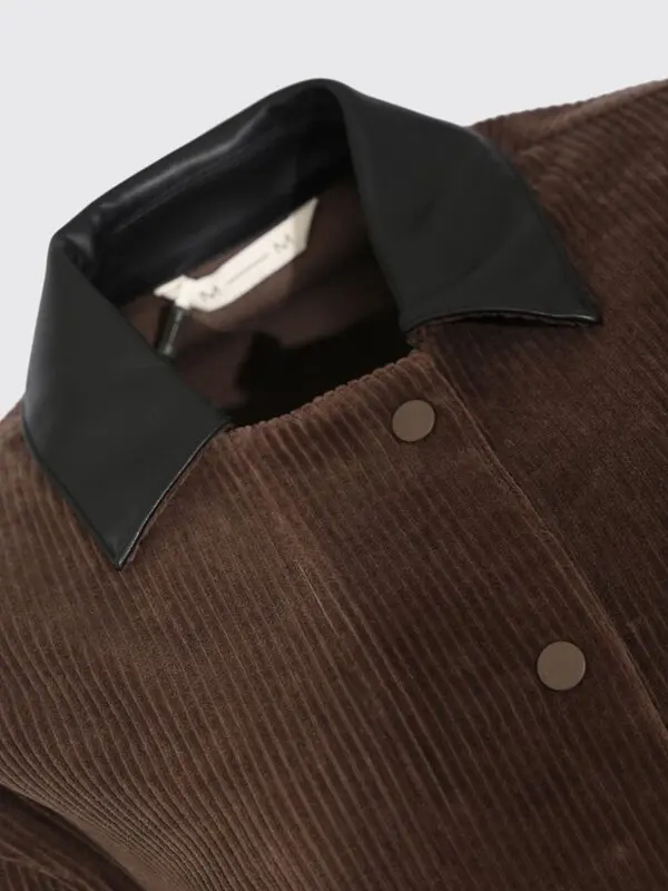Max Mara Corduroy Shirt Jacket With Leather Collar
