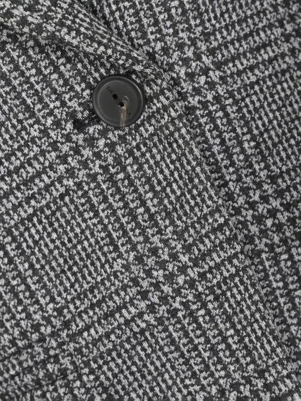 Max Mara Single-breasted Prince Of Wales Check Blazer In Viscose Blend - Grey