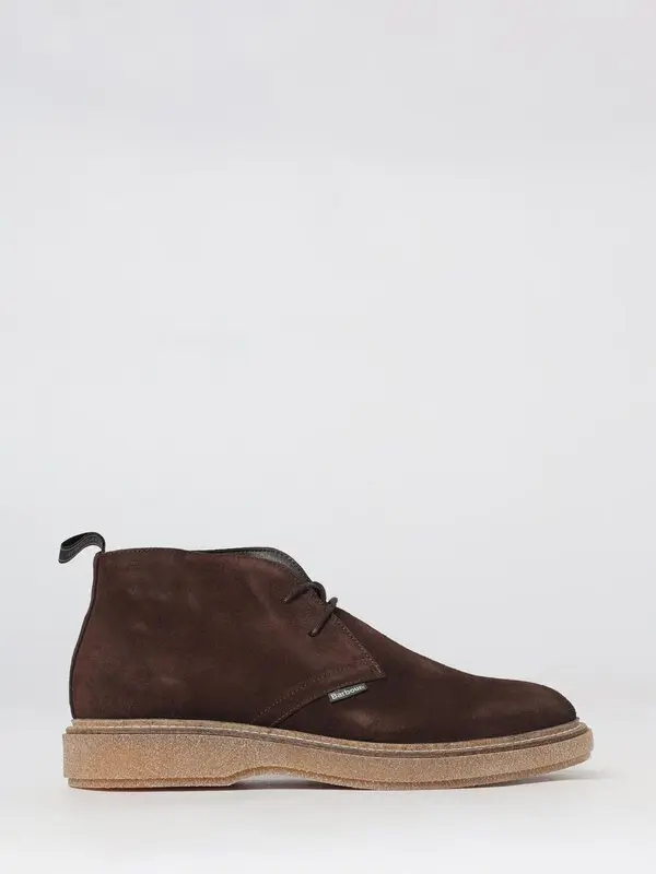 Barbour Suede Chukka Boots With Round Toe And Rubber Sole