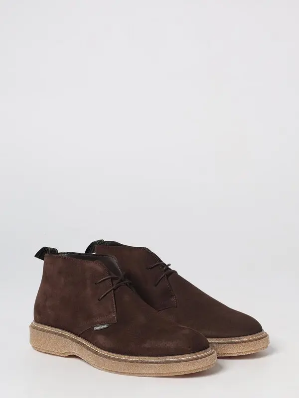Barbour Suede Chukka Boots With Round Toe And Rubber Sole