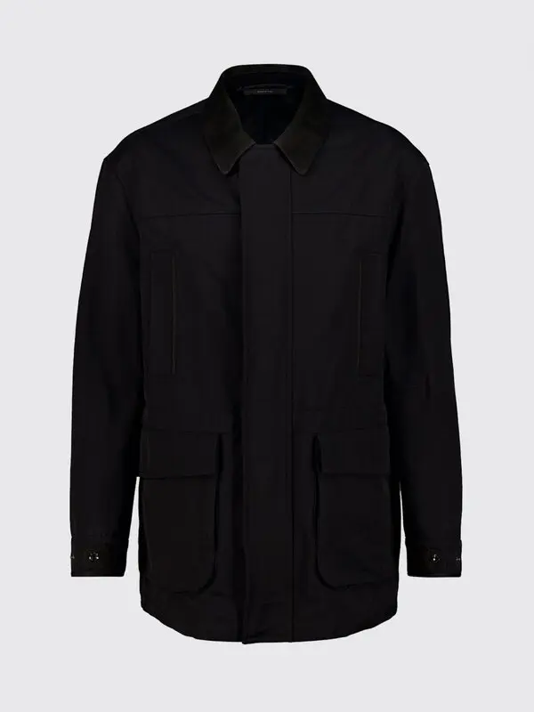 TOM FORD Jacket In Cotton And Viscose Twill With Velvet Collar