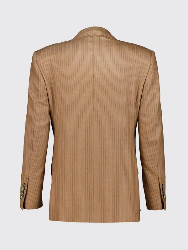 TOM FORD Pinstripe Double-breasted Blazer In Pure Wool With Classic Lapels