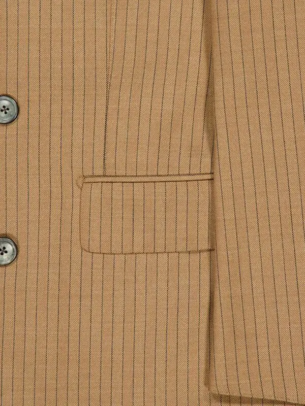 TOM FORD Pinstripe Double-breasted Blazer In Pure Wool With Classic Lapels