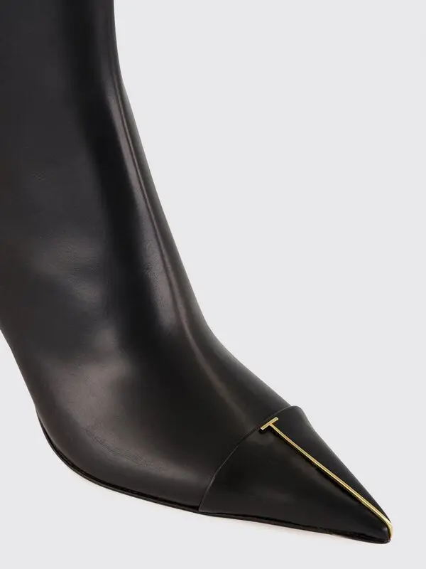 TOM FORD Calfskin Ankle Boots With Stiletto Heel And Monogram Logo