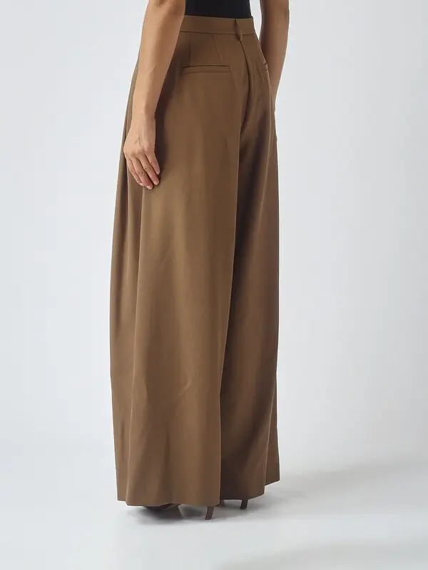 MEIMEIJ High-waisted Palazzo Trousers In Technical Crêpe With Pleats