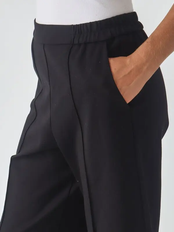 MEIMEIJ Wide-leg Trousers In Crêpe With High Elasticated Waist