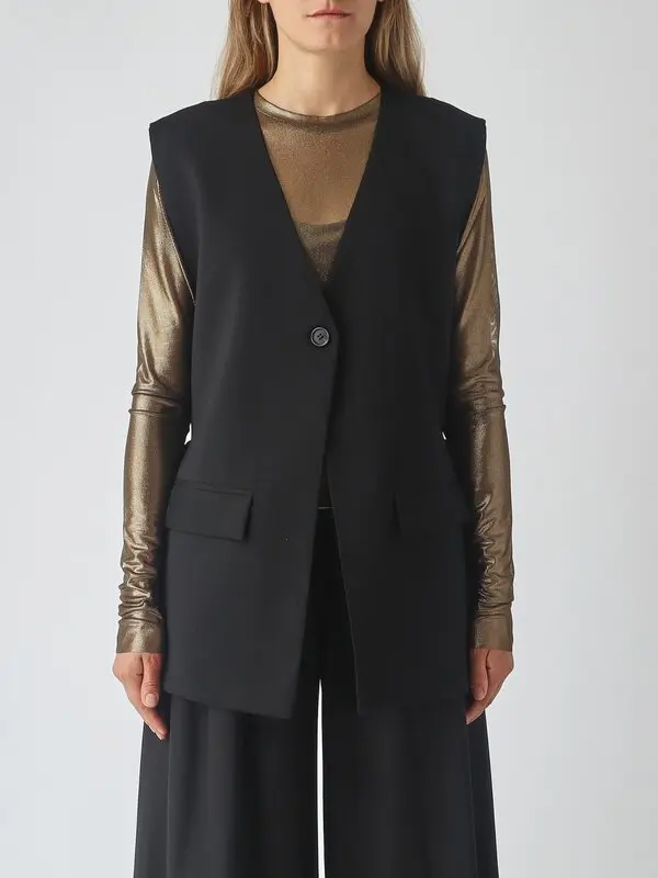 MEIMEIJ Single-breasted Wool Blend Tailored Waistcoat With V-neck