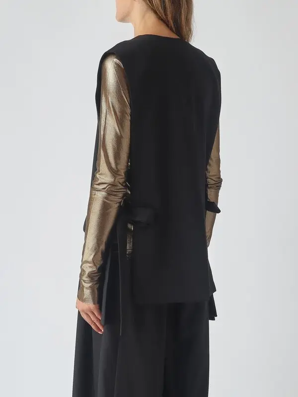 MEIMEIJ Single-breasted Wool Blend Tailored Waistcoat With V-neck
