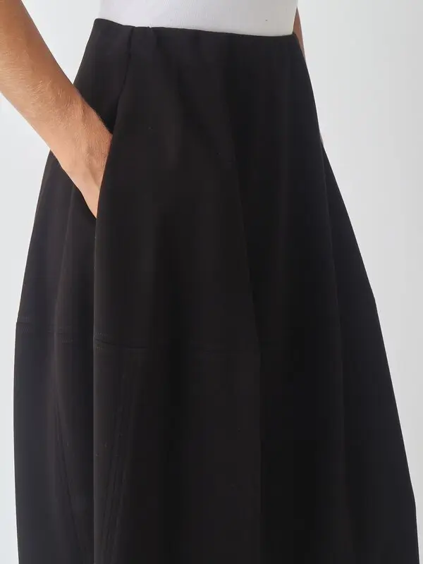 MEIMEIJ Flared Midi Skirt In Crêpe With High Elasticated Waist