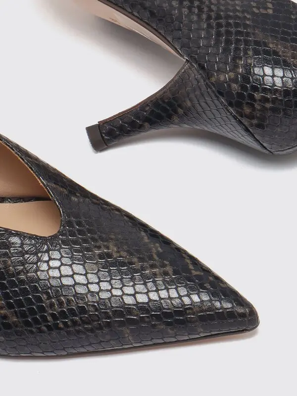 TWINSET Python Print Leather Pumps With Medium Stiletto Heel