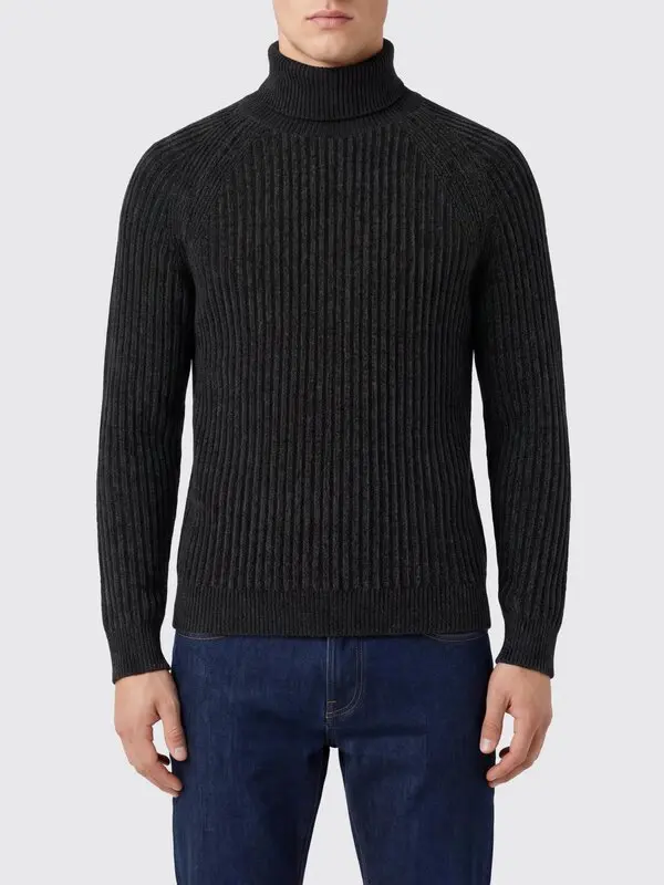 RRD Slim Fit Turtleneck Jumper In Ribbed Jersey With Long Sleeves