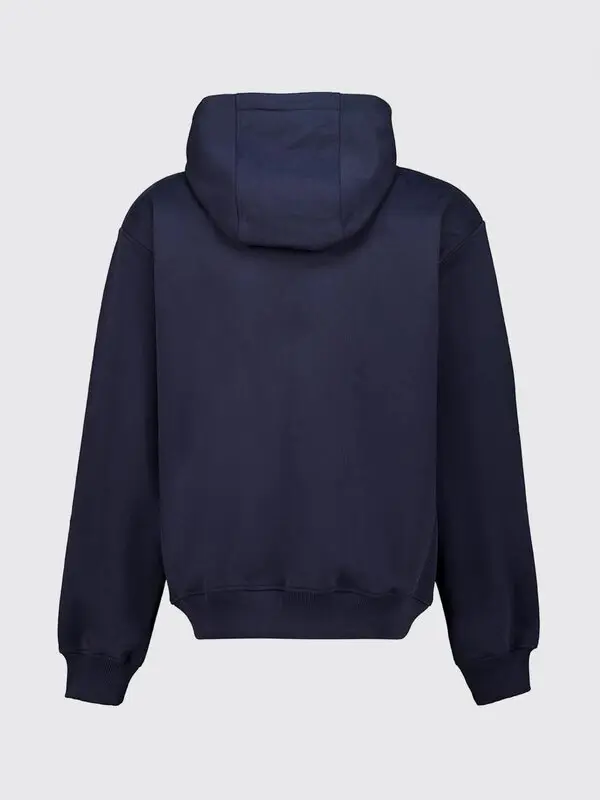 Casablanca Striped Organic Cotton Zip-up Hoodie With Embroidered Logo