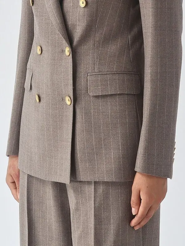 Tagliatore Pinstriped Parigi Double-breasted Suit In Stretch Cotton