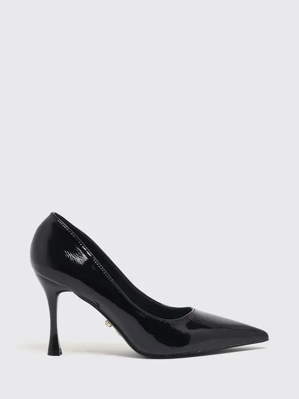 TWENTY FOURHAITCH Patent Faux Leather Stiletto Pumps With Almond Toe