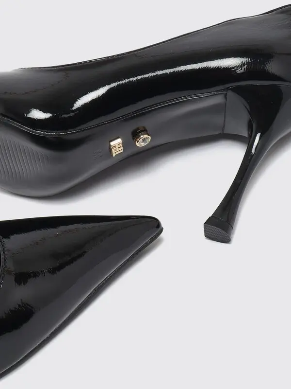 TWENTY FOURHAITCH Patent Faux Leather Stiletto Pumps With Almond Toe
