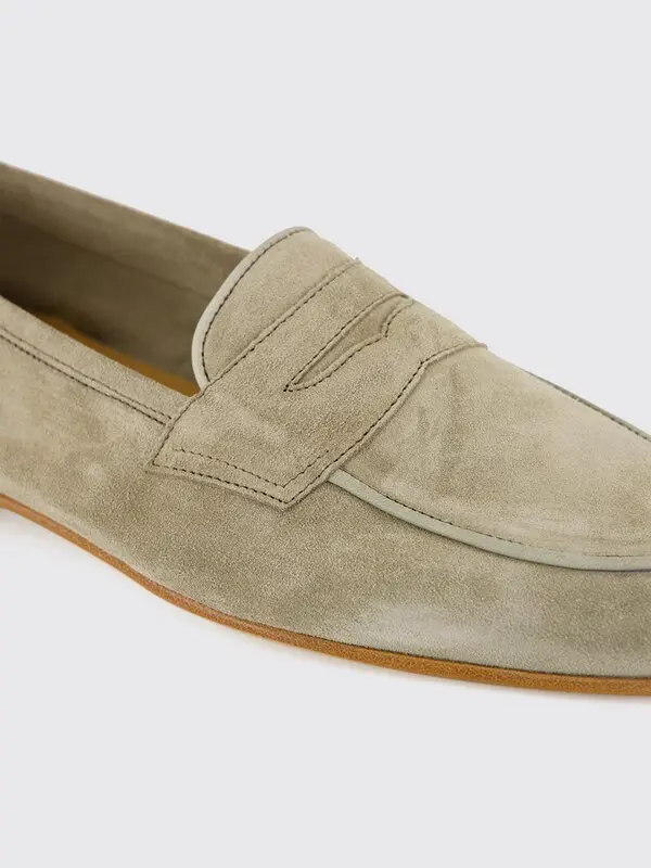 Frescobol Carioca Suede Penny Loafers With Strap - Green