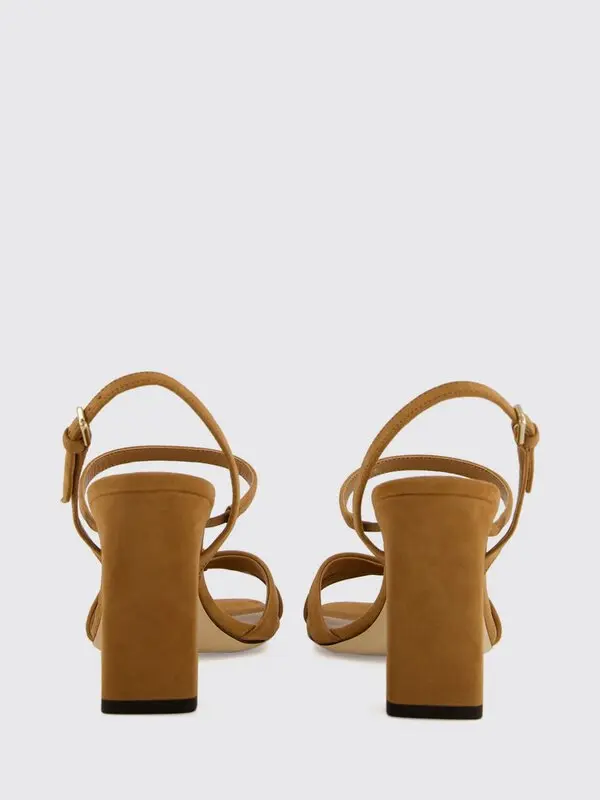 JIMMY CHOO Elsy Suede High Block Heel Slingback Sandals - Brown