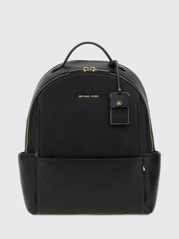 Michael Kors Sable Grained Cowhide Leather Backpack With Padded Straps