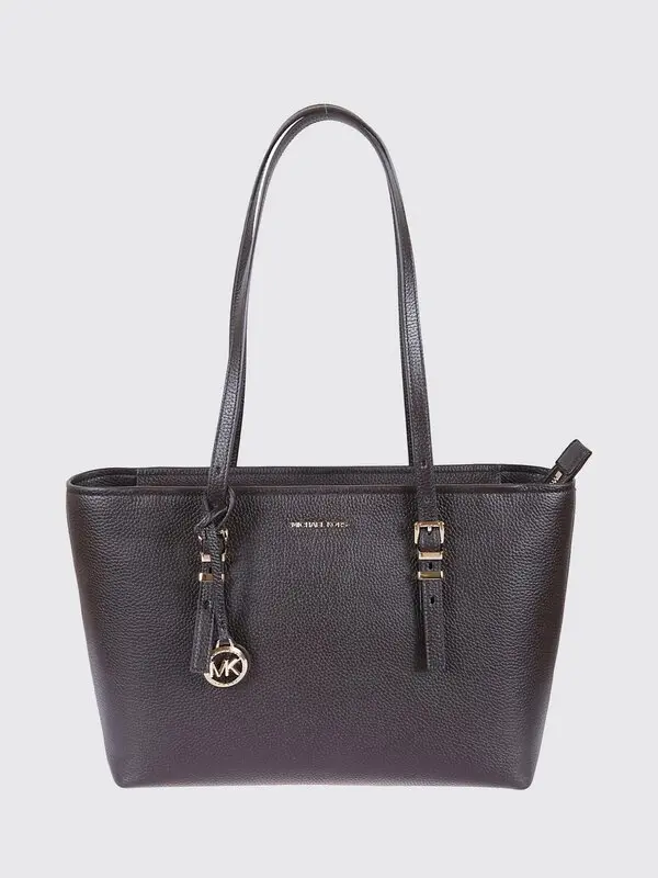Michael Kors Quinn Grained Cowhide Leather Shoulder Bag With Double Handle - Burnt