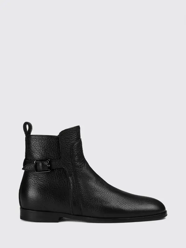 DOUCAL'S Deerskin Ankle Boots With Side Zip And Round Toe