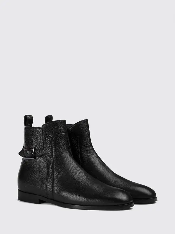 DOUCAL'S Deerskin Ankle Boots With Side Zip And Round Toe