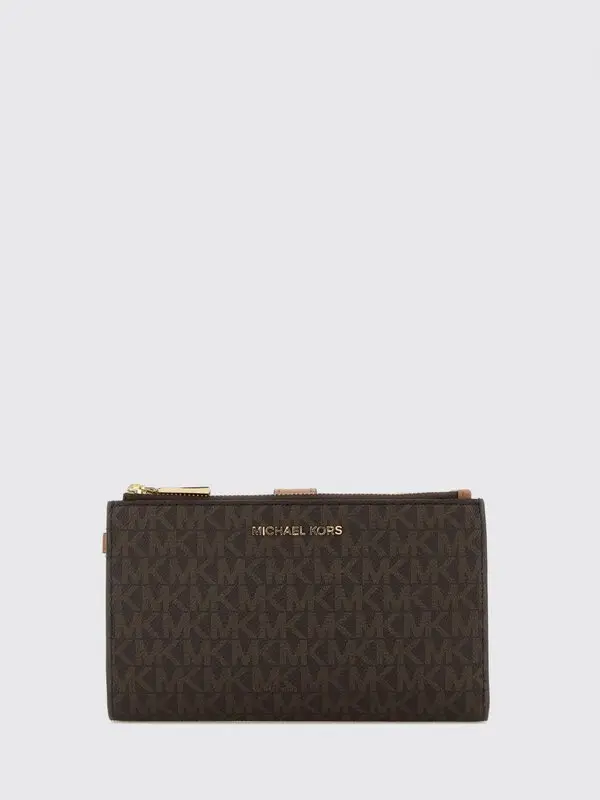 Michael Kors Monogram Canvas Bifold Wallet With Wrist Strap