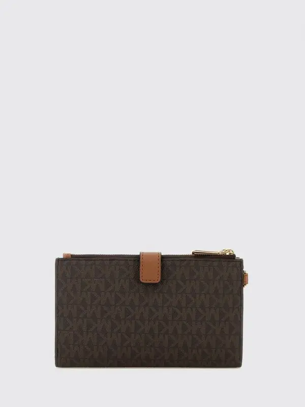 Michael Kors Monogram Canvas Bifold Wallet With Wrist Strap