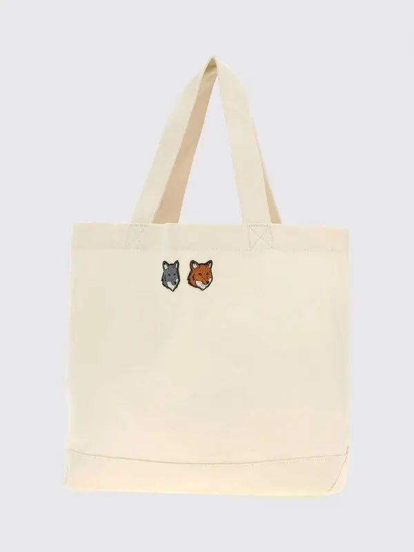 Maison Kitsuné Cotton Tote Bag With Chillax Fox Logo Print