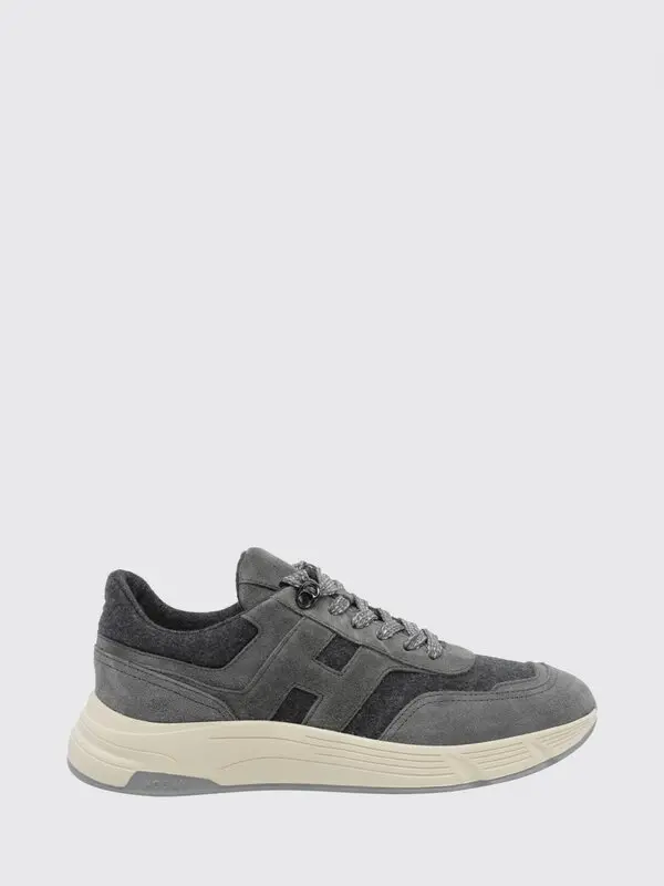 Hogan Hyperlight Wool Blend And Suede Sneakers With Side H Logo