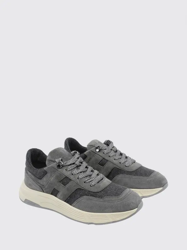 Hogan Hyperlight Wool Blend And Suede Sneakers With Side H Logo