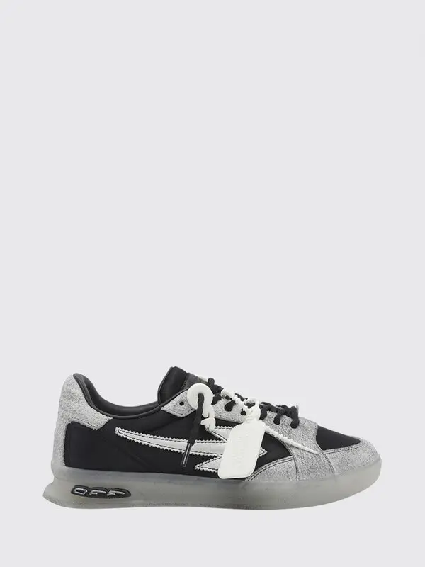 Off-White End Of Play Low-top Sneakers In Suede And Nylon With Applied Logo Tag - Black