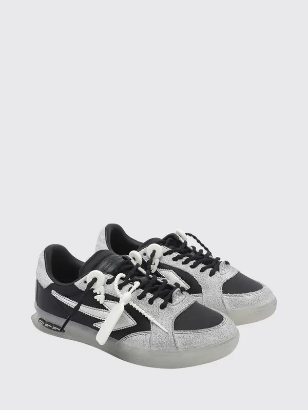Off-White End Of Play Low-top Sneakers In Suede And Nylon With Applied Logo Tag - Black