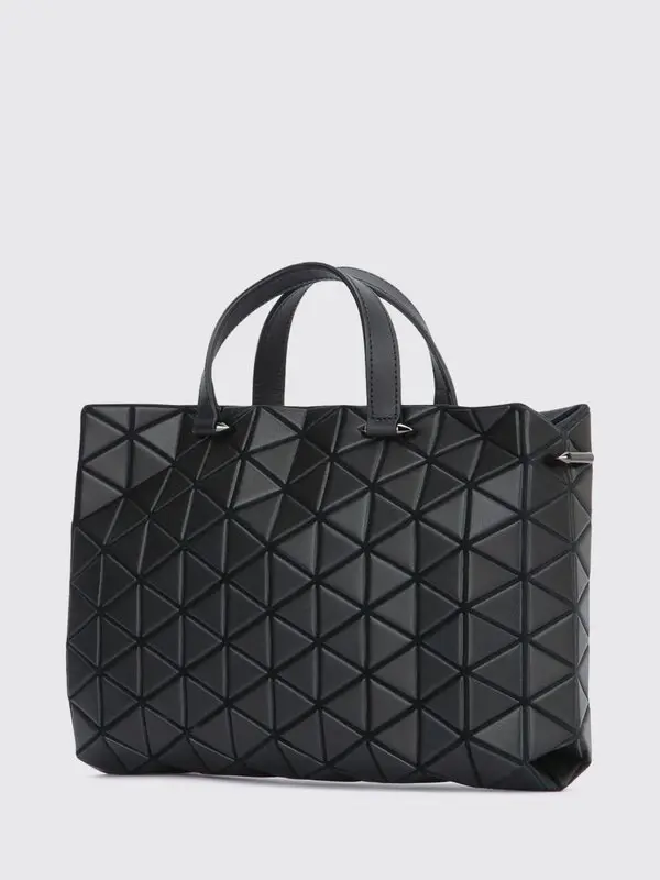 Issey Miyake Leather Handbag With Geometric Design And Double Handle