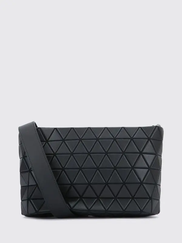 Issey Miyake Pvc Crossbody Bag With Geometric Design - Black