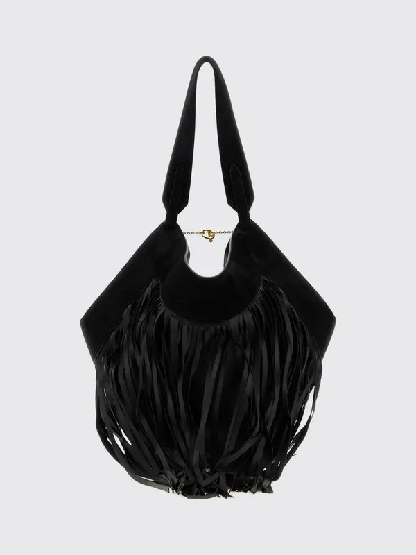 Khaite Lotus Suede Shoulder Bag With Fringes