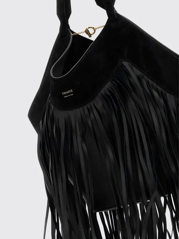 Khaite Lotus Suede Shoulder Bag With Fringes
