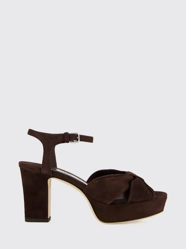 JIMMY CHOO Heloise Suede High Heel Platform Sandals