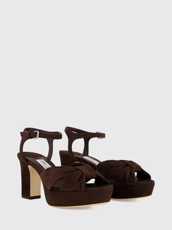 JIMMY CHOO Heloise Suede High Heel Platform Sandals