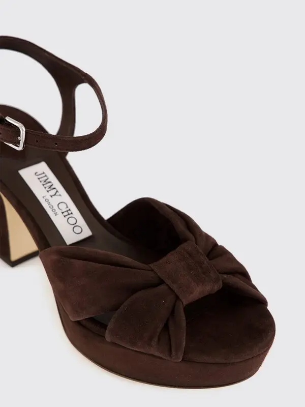JIMMY CHOO Heloise Suede High Heel Platform Sandals