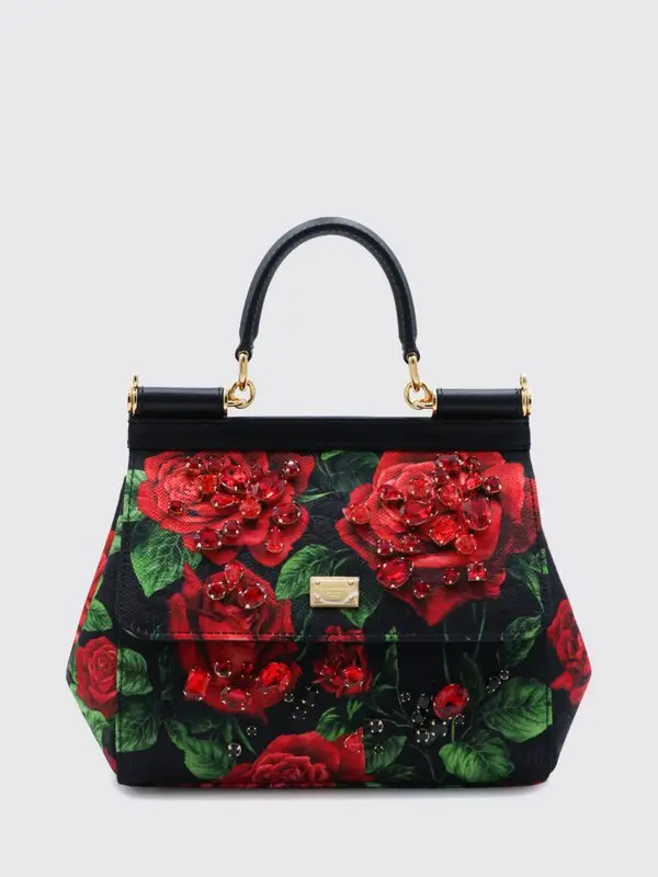 Dolce & Gabbana Sicily Mini Silk Handbag With Floral Embroidery And Crystals