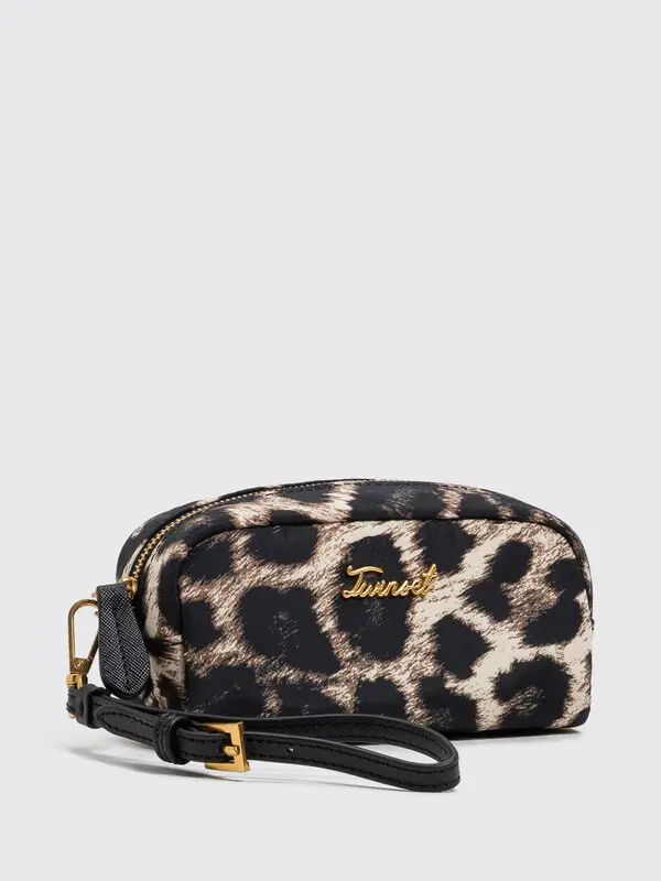 TWINSET Animalier Print Pouch With Removable Wristlet Strap