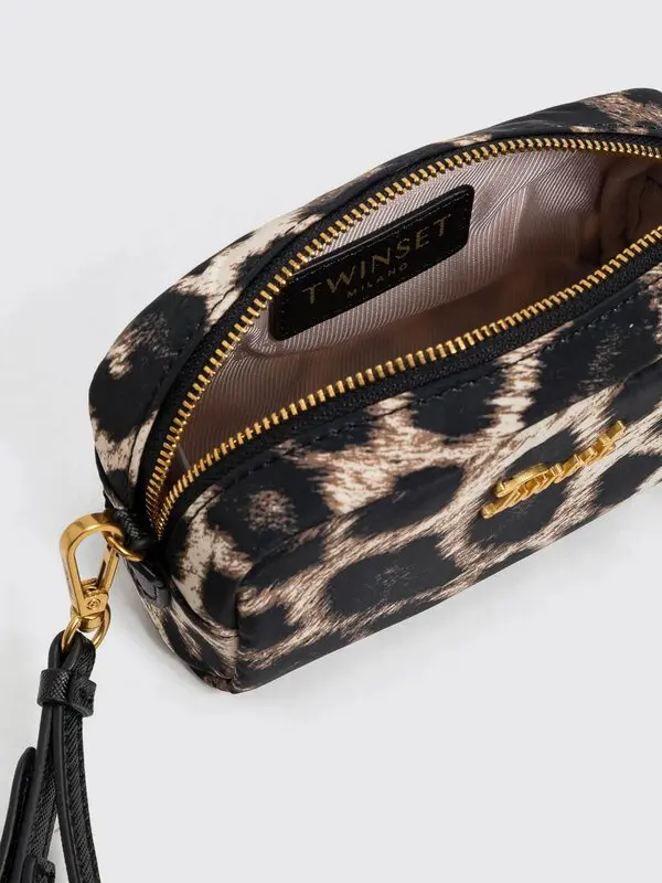 TWINSET Animalier Print Pouch With Removable Wristlet Strap