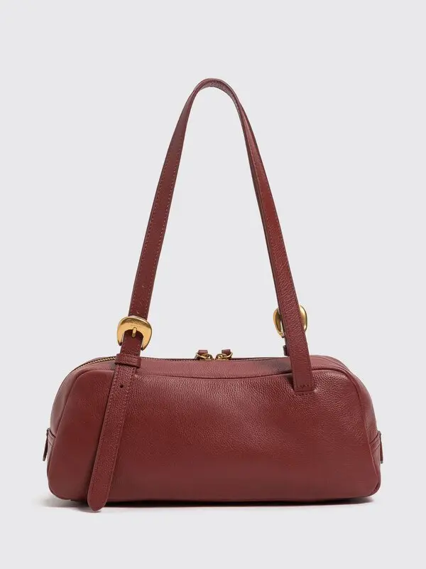 TWINSET Grained Leather Shoulder Bag With Double Adjustable Handle