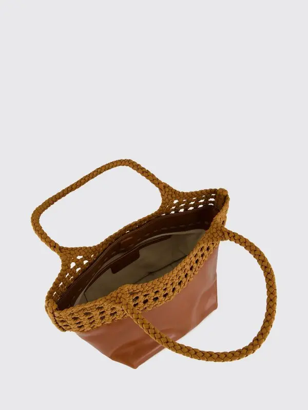 Hereu Elma Crochet Leather And Organic Cotton Tote Bag