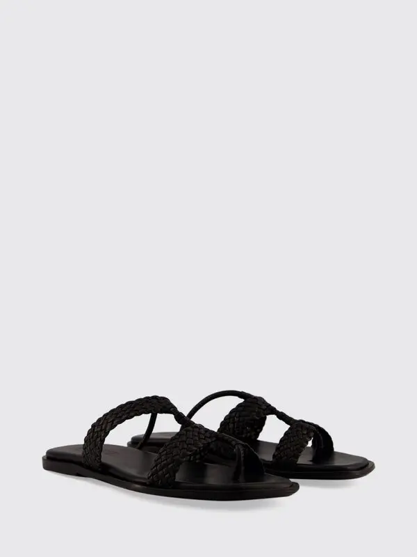 Hereu Lina Woven Lambskin Mules With Low Heel