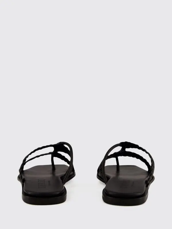 Hereu Lina Woven Lambskin Mules With Low Heel
