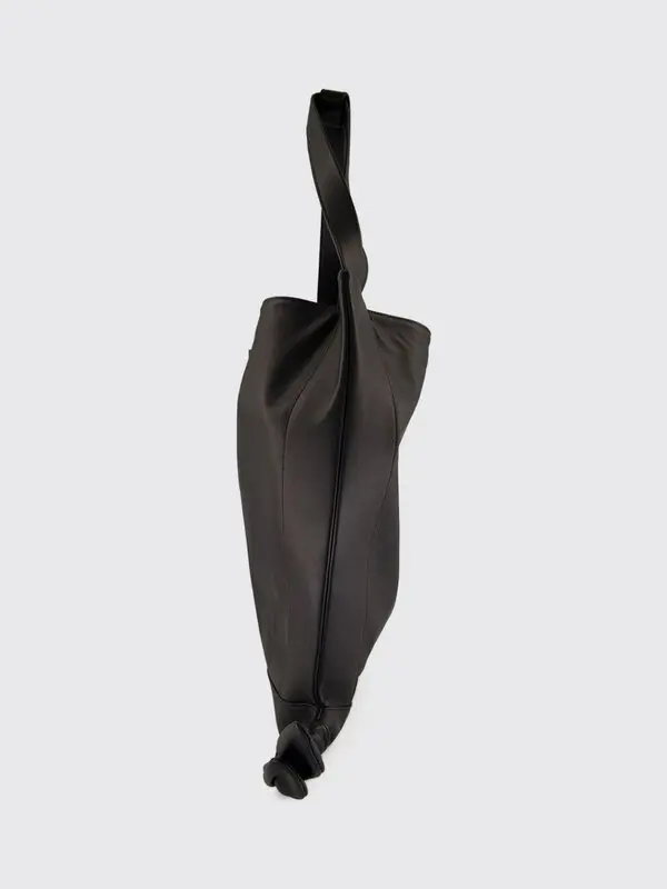 Hereu Calf Leather Tote Bag With Double Handle And Decorative Knot