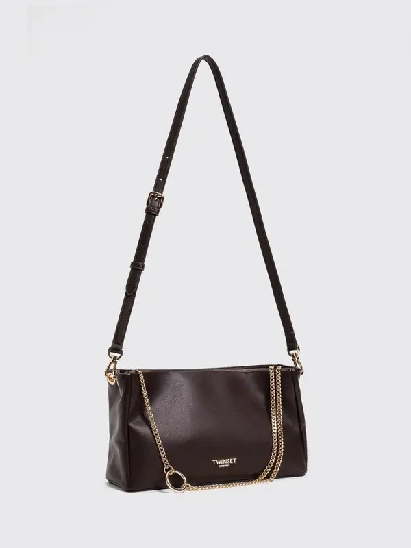 TWINSET Faux Leather Crossbody Bag With Removable And Adjustable Strap