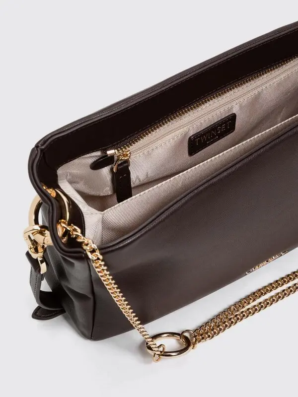 TWINSET Faux Leather Crossbody Bag With Removable And Adjustable Strap