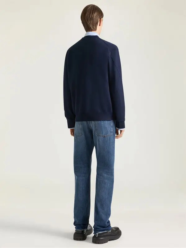 Givenchy Cardigan Couture Seam In Lana Con Dettaglio Gros-grain